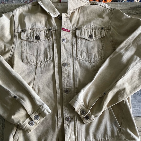 Oakley | Jackets & Coats | Mens Beige Denim Jacket | Poshmark